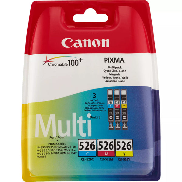 Genuine Canon CLI-526 Cyan/Magenta/Yellow Ink Cartridge Multipack 4541 ...