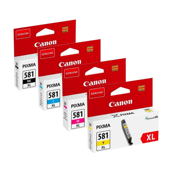 Genuine Canon CLI-581XL Black/Cyan/Magenta/Yellow Ink Cartridge Multip ...