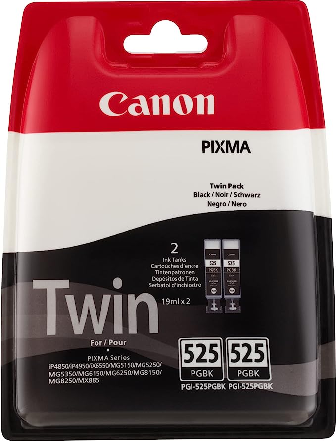 Genuine Canon PGI-525 Inkjet Cartridge Page Life Black [Twin Pack ...