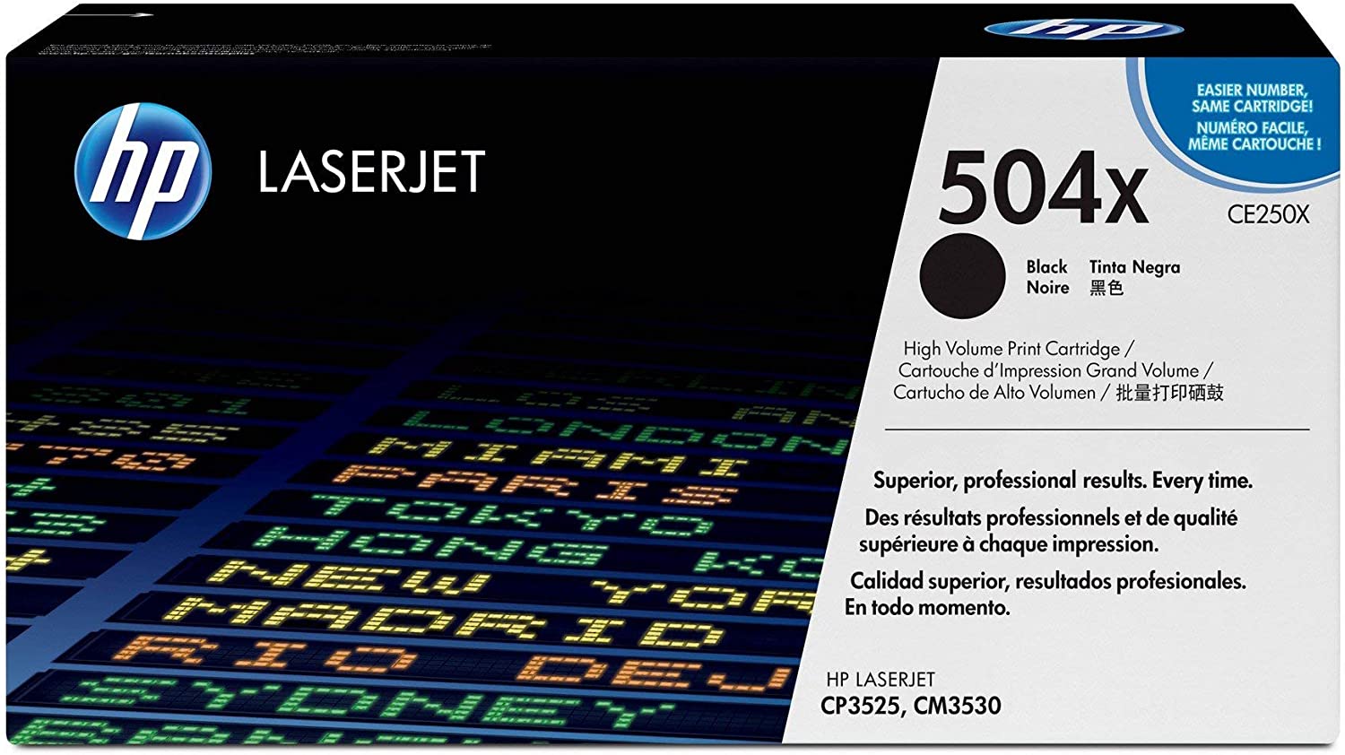 Genuine HP CE250X (504X) Black High Capacity Printer Toner Cartridge ...