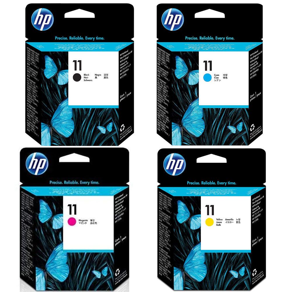 Genuine HP 11 Black/Cyan/Magenta/Yellow Printhead Full Set – Ink Robot