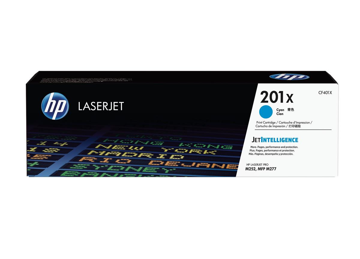 Genuine HP CF401X (201X) Cyan High Capacity Printer Toner Cartridge ...