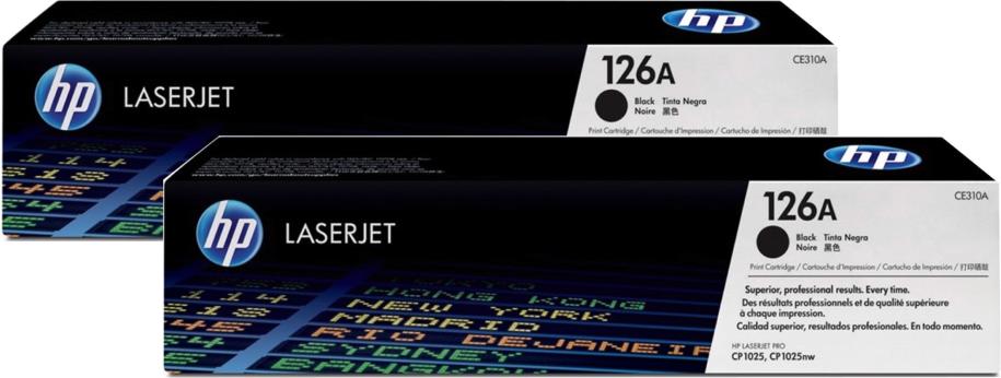 Genuine HP CE310AD (126A) Black Printer Toner Cartridge Dual Pack – Ink ...