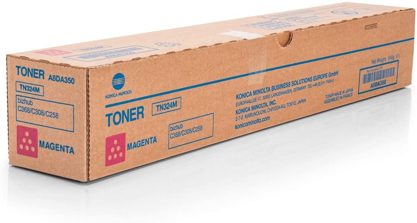 Genuine Konica Minolta TN324M (A8DA350) Magenta Toner Cartridge (VAT i ...