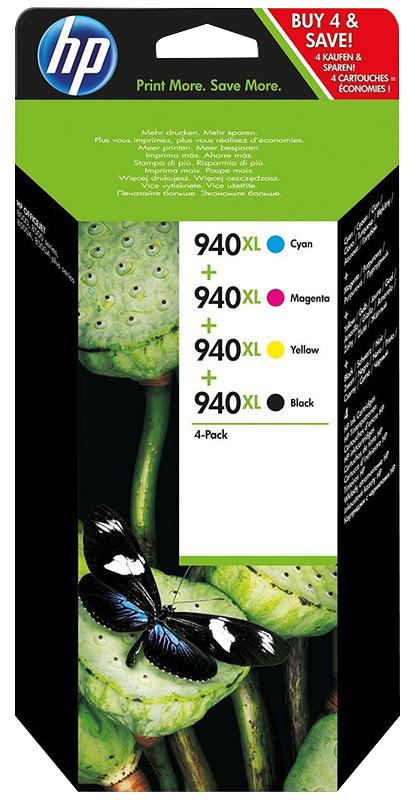 Genuine HP 940XL Black/Cyan/Magenta/Yellow High Capacity Ink Cartridge ...